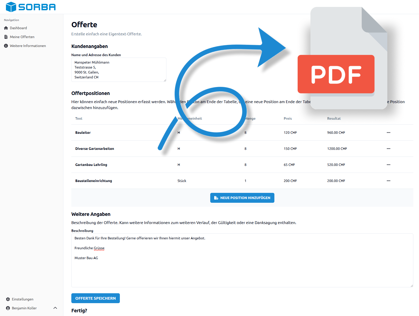 Offerte & Abrechnung Software SORBA
